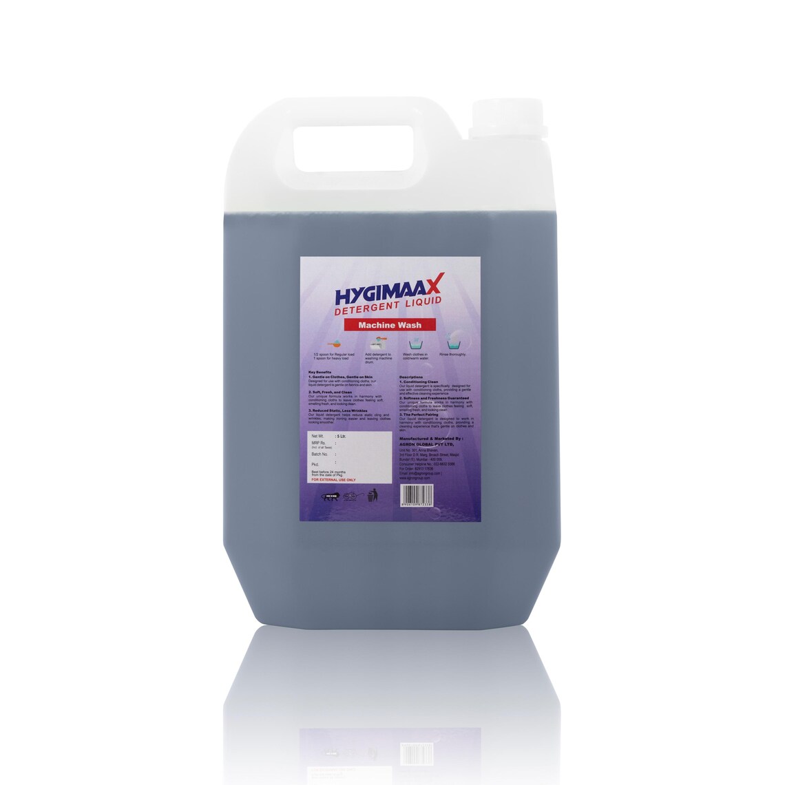 Naturon Hygimaax Liquid Detergent, Deep Cleaning Formula for Machine ...