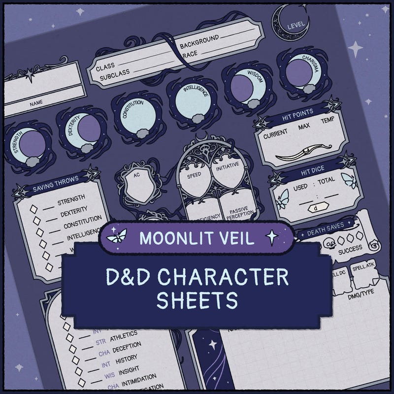 Fantasy Character Sheet - Etsy