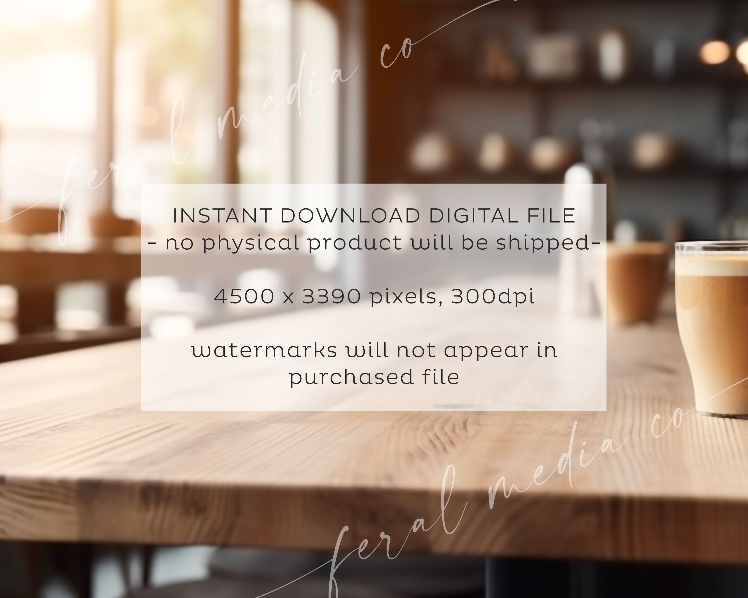 Cafe Wood Tabletop Background Product Mockup, Light Coffee Shop ...