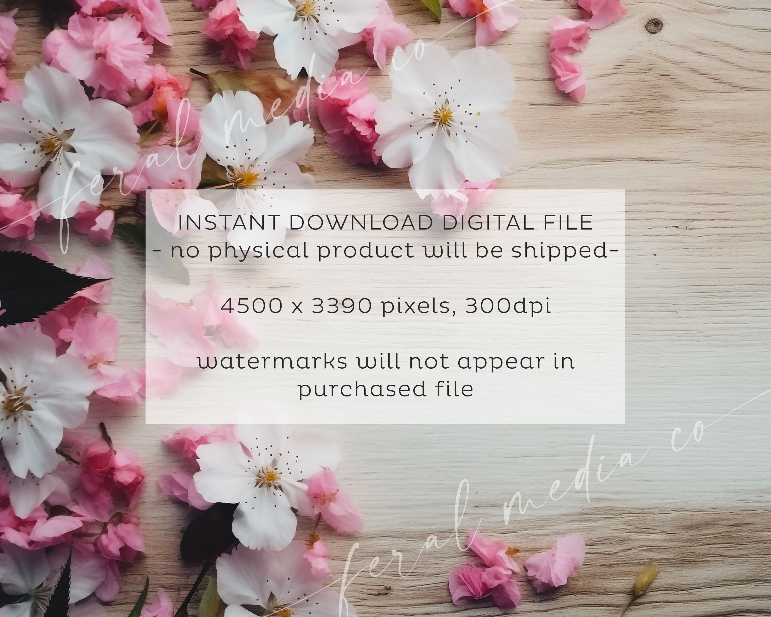 Wood & Pink Flowers Background Product Mockup, Wood Flat Lay Floral ...