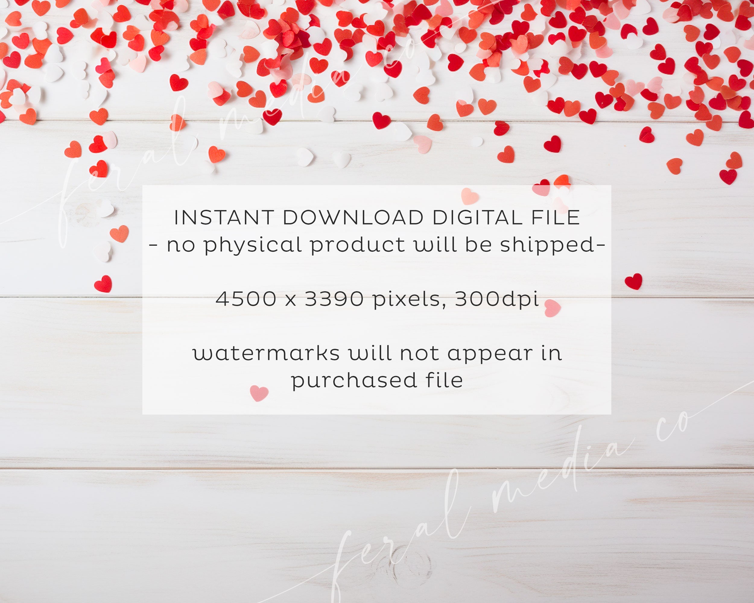 Valentine Confetti Flat Lay Background Product Mockup, Light Wood ...