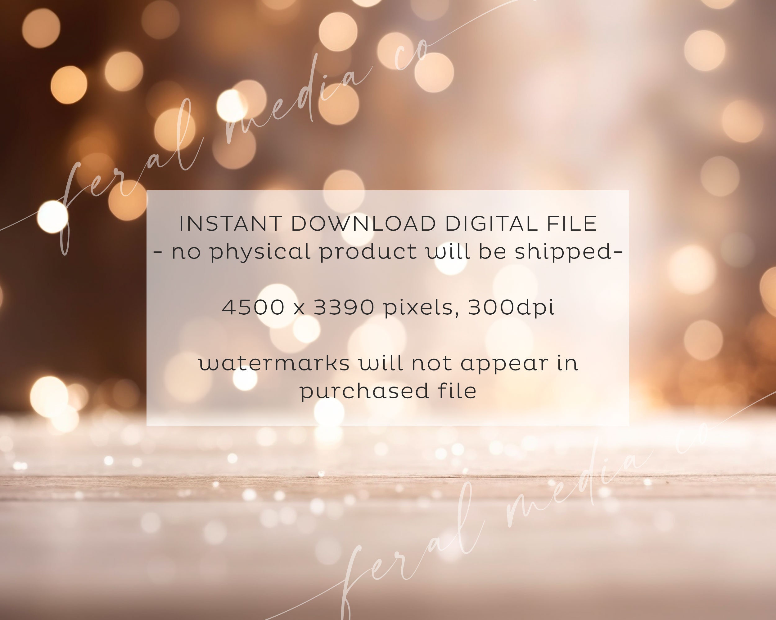 Champagne Bokeh Background Product Mockup, Gold White Glitter Lights ...