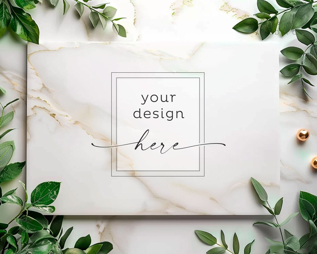 Background Mockup Photography, Marble Background Mock, Plants Flat Lay ...
