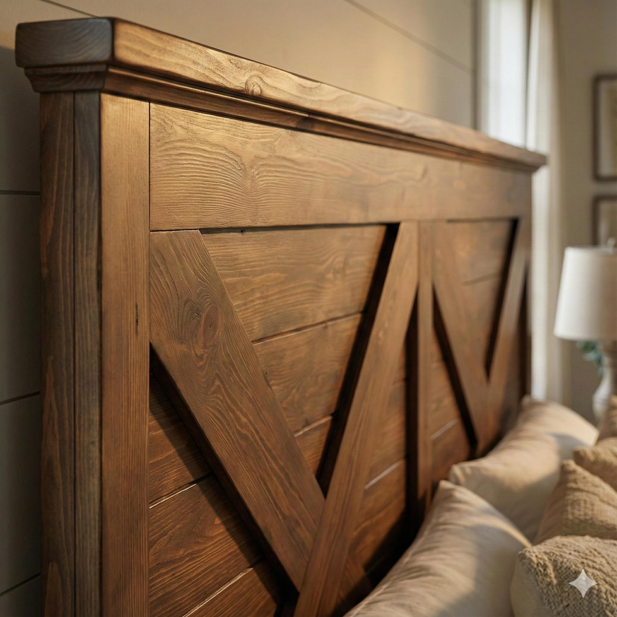 King Farmhouse Bed Plans, Barn Door Style, Storage Bed Frame DIY (PDF ...