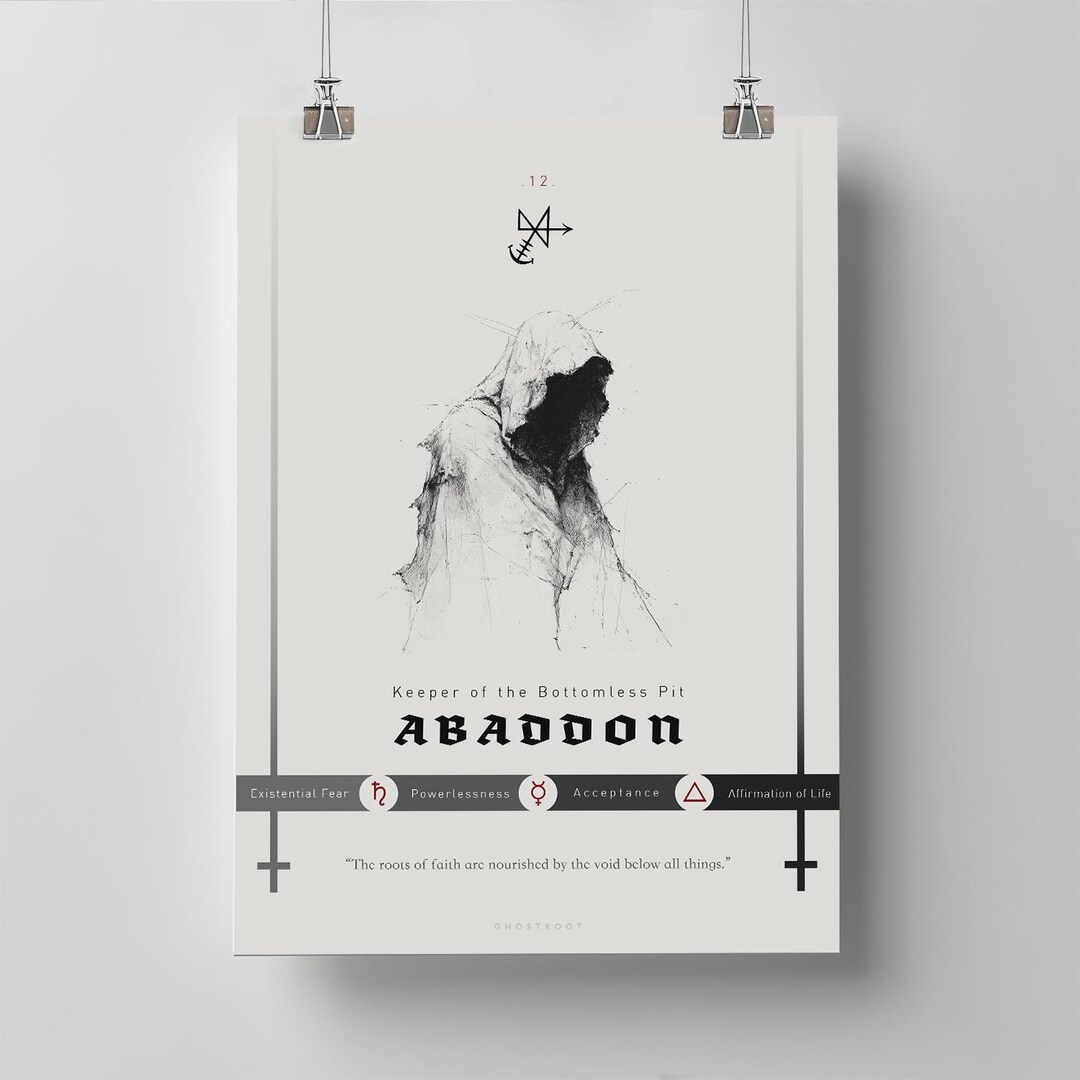 Abaddon Illustration Art Print | Occult Demon, Minimalist Design - Etsy