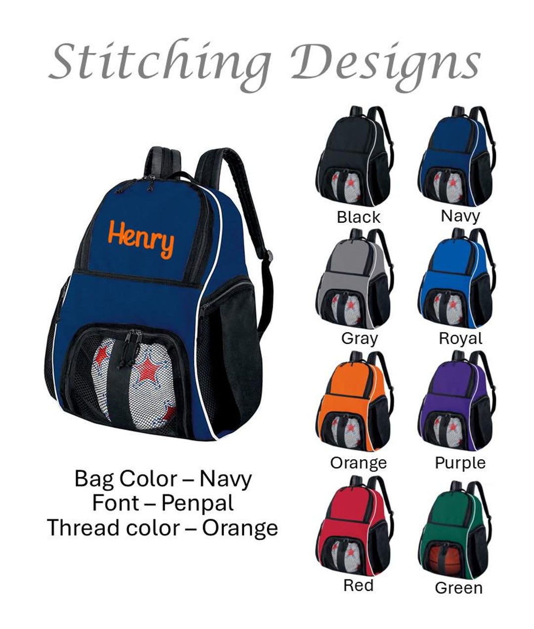 Personalized Soccer Backpack, Equipment Bag, Soccer Ball Bag, Sports ...