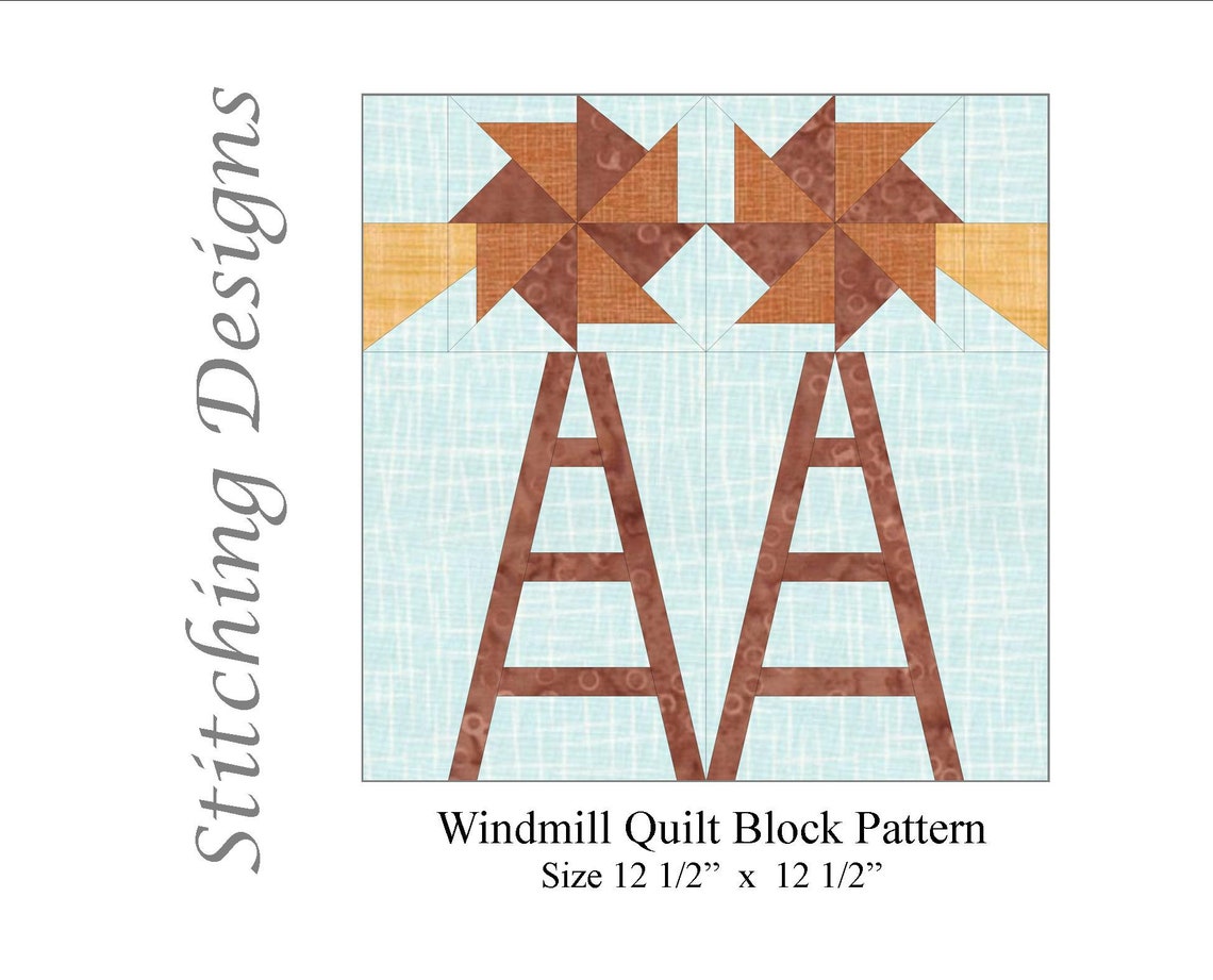 Windmill Quilt Block Farm Quilt Block Windmill Quilt - Etsy
