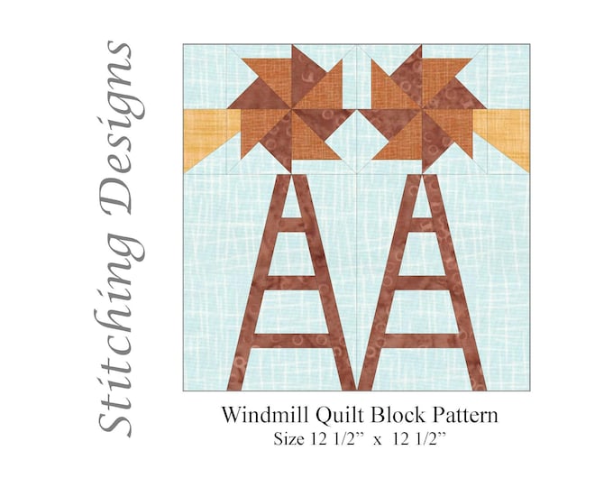 Windmill Quilt Block, Farm Quilt Block, Windmill Quilt Pattern ...