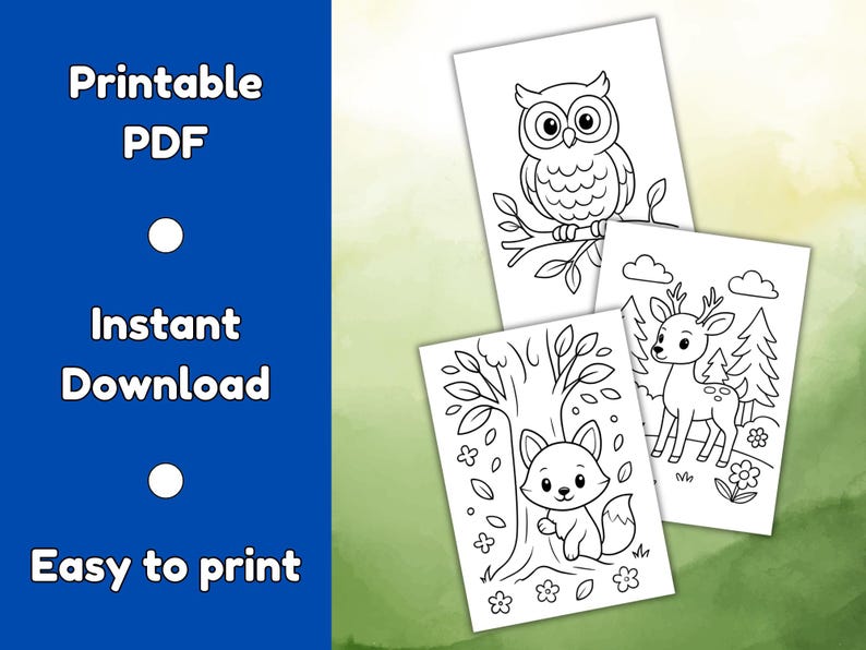 30 Woodland Animals Coloring Pages for Kids | Forest Animal Printable ...