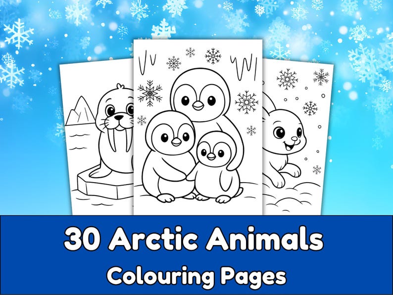 Arctic Animals Coloring Pages | 30 Winter Polar Designs (digital ...