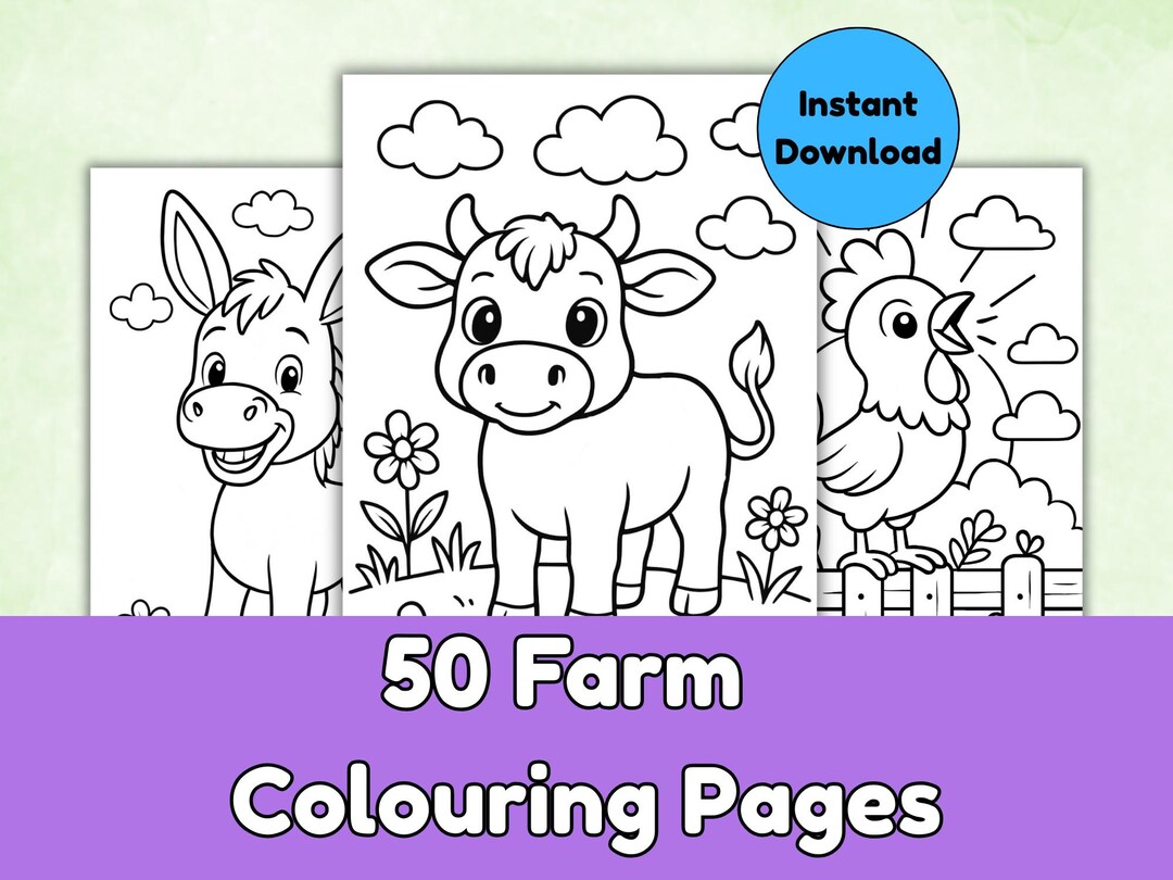 50 Farmyard Fun Colouring Pages | Farm Animals Colouring Pack | Kids ...