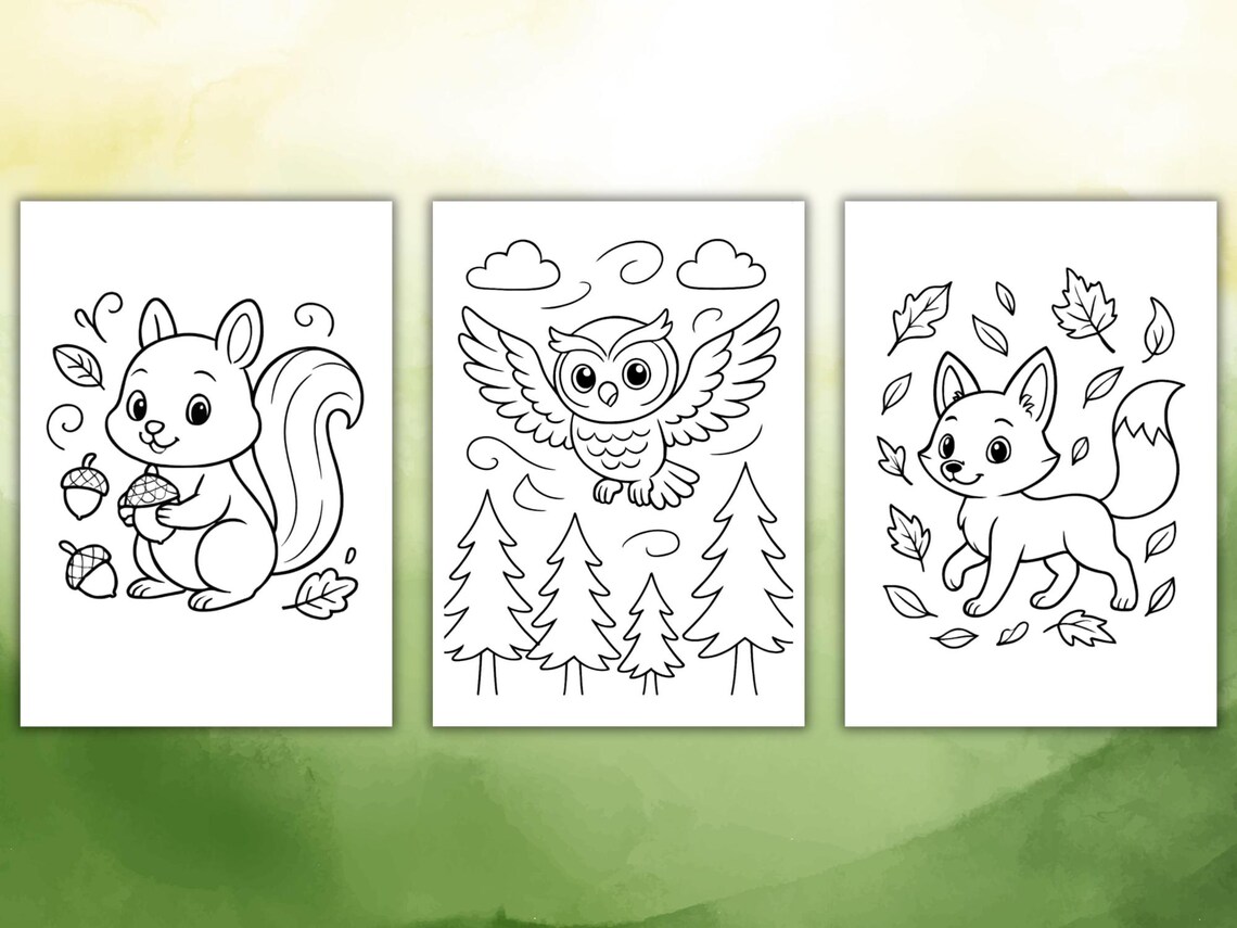30 Woodland Animals Coloring Pages for Kids | Forest Animal Printable ...