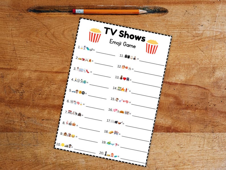 TV Show Emoji Game | Guess Show Quiz, Party Activity (instant Download ...