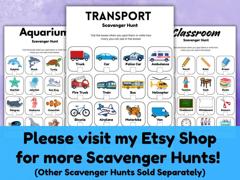 Zoo Scavenger Hunt Printable | Animal Hunt Activity for Kids | Instant ...