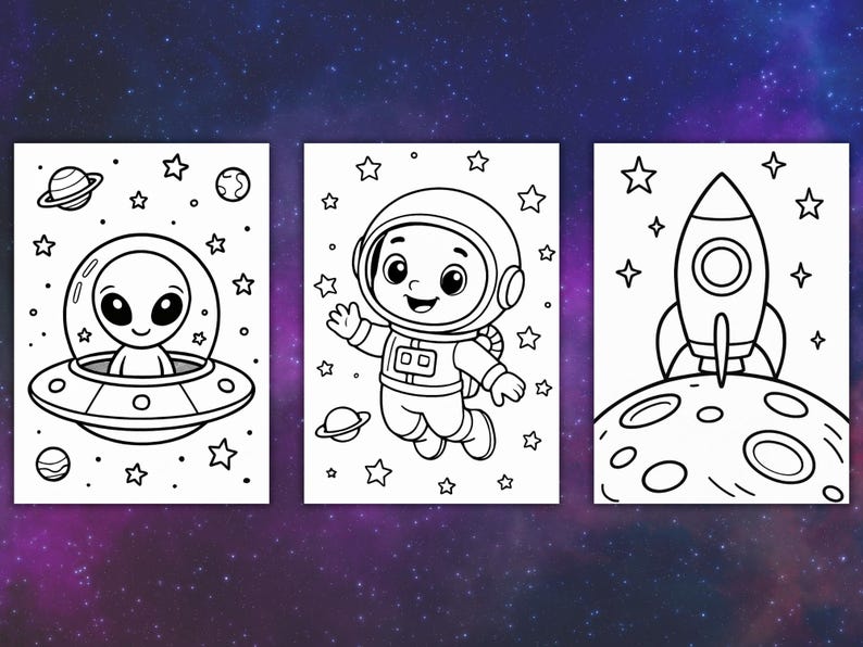 Space Adventure Colouring Pages | Kids Outer Space Activity (PDF ...