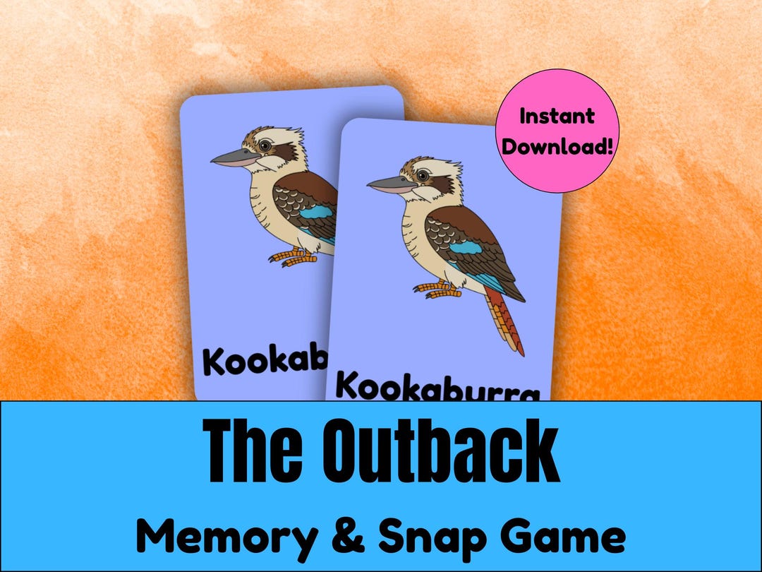 Australian Outback Memory Game Printable | Outback Animals Snap ...