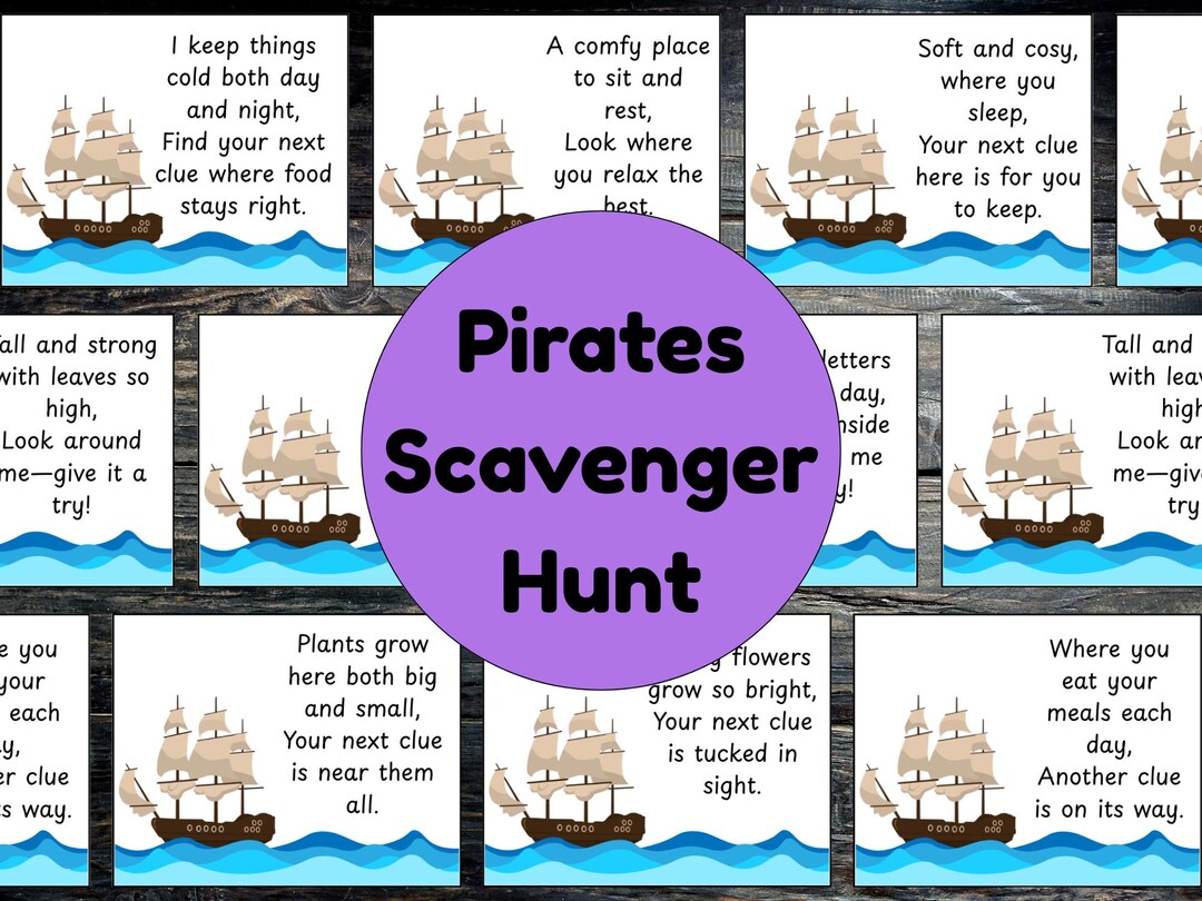 Pirate Scavenger Hunt Game | Kids Birthday Treasure Hunt Activity (PDF ...