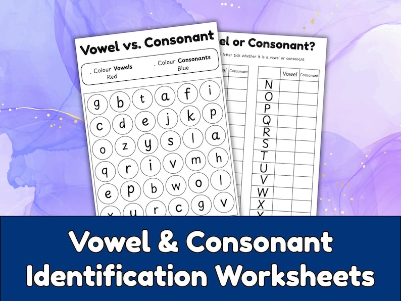 Phonics Worksheets | Vowels and Consonants Activities (digital Download ...
