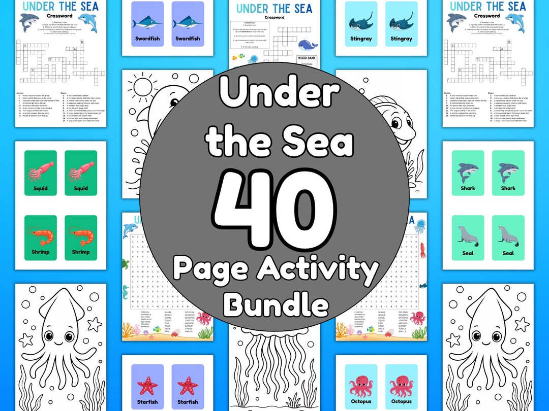 Under the Sea Activity Bundle for Kids | Crossword Word Search ...