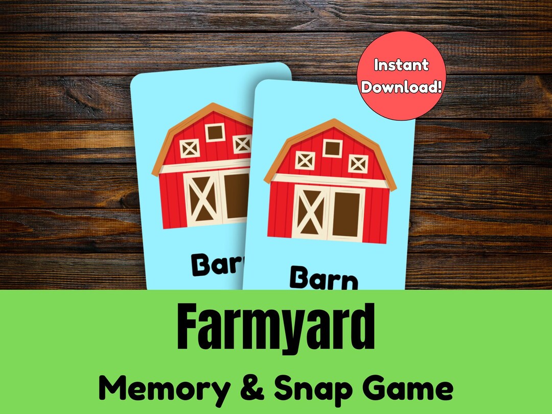 Farmyard Memory and Snap Game Printable | Farm Animals Snap & Matching ...