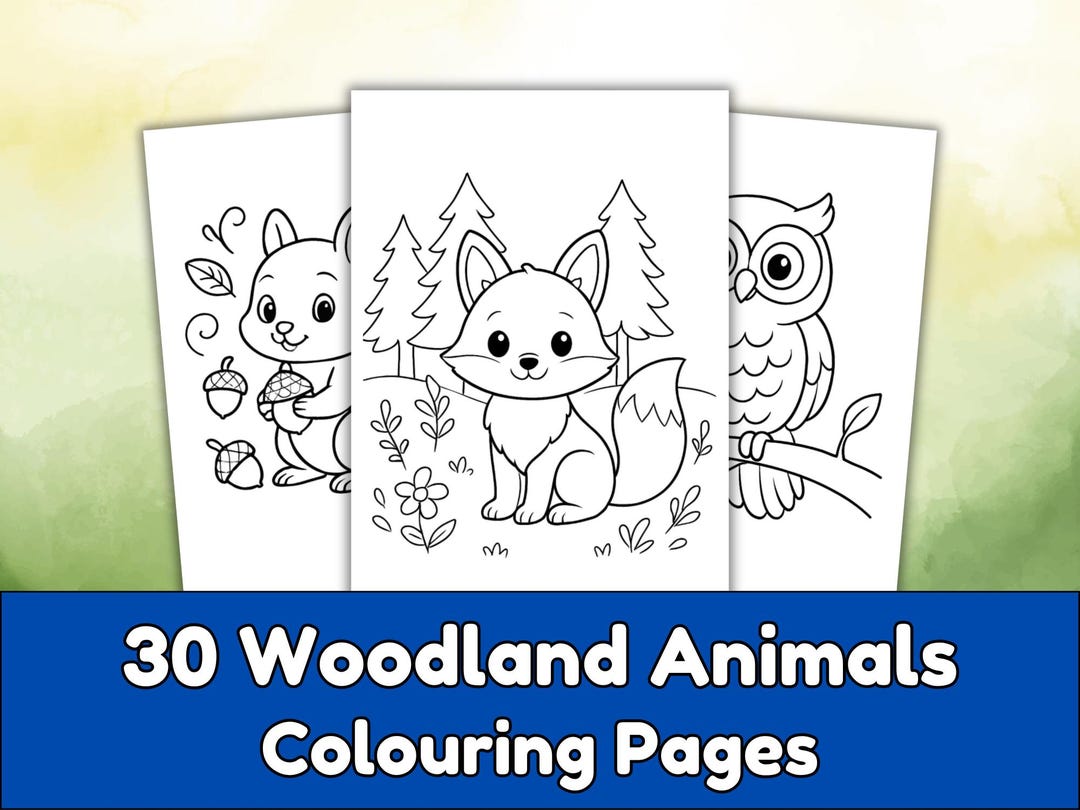 30 Woodland Animals Coloring Pages for Kids | Forest Animal Printable ...