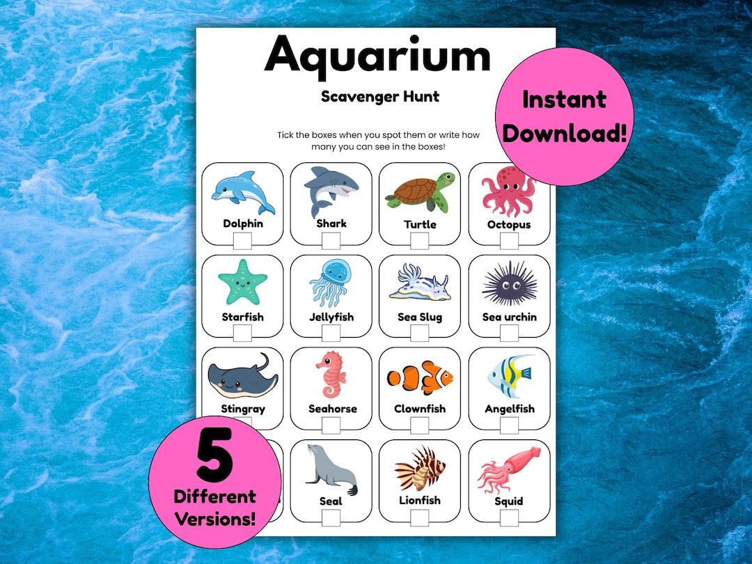 Aquarium Scavenger Hunt Printable | Under the Sea Activity for Kids ...