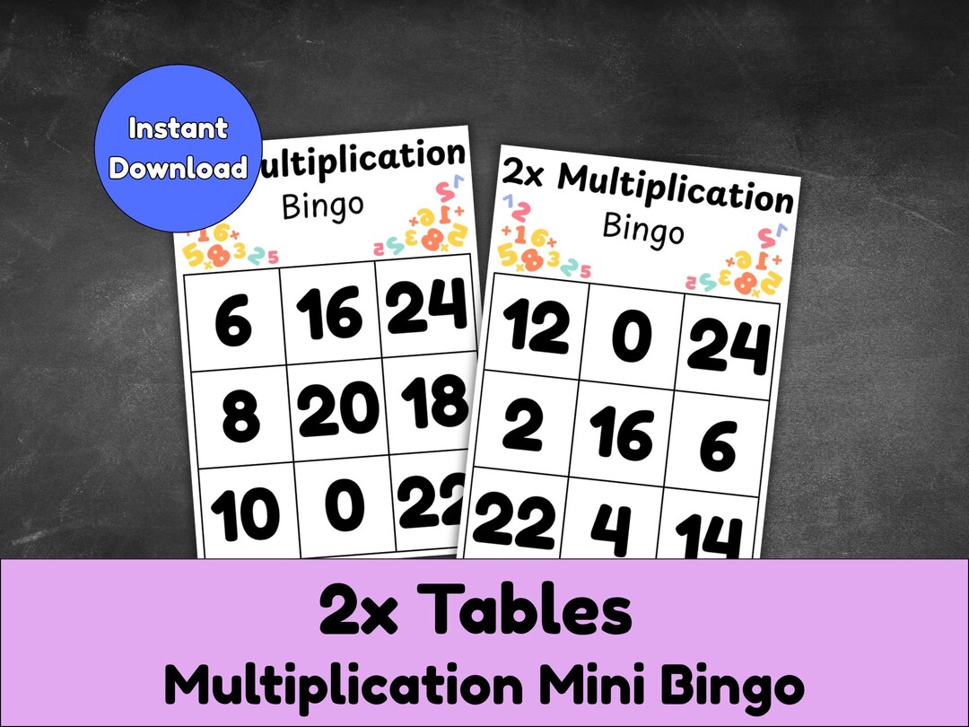2x Multiplication Bingo Printable | Times Tables Practice Game (digital ...