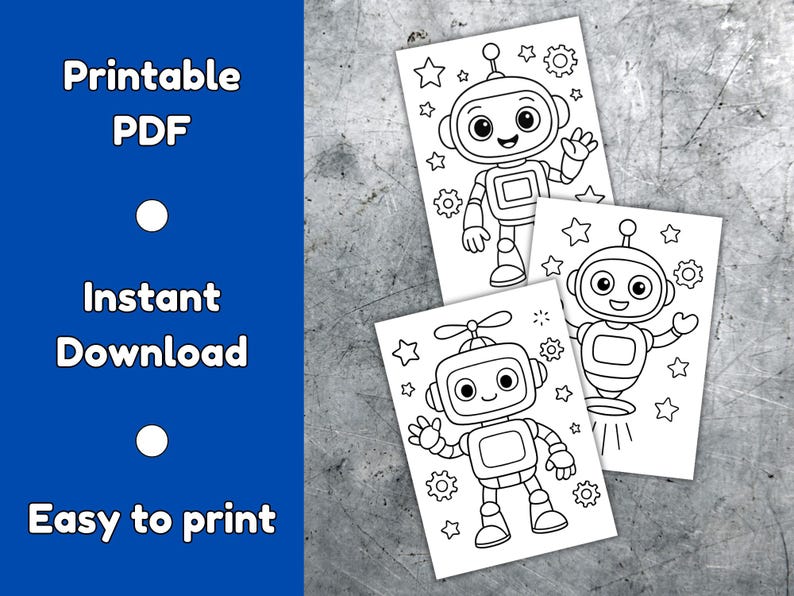 20 Robot Colouring Pages for Kids | Printable PDF Activity (digital ...