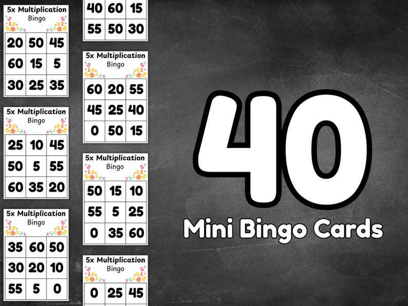 5x Multiplication Bingo Game | Times Tables Practice (digital Download ...