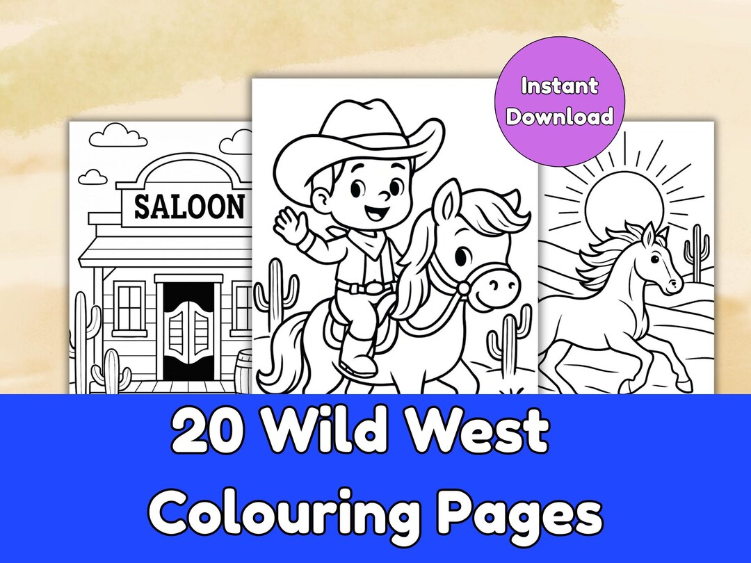 20 Wild West Colouring Pages | Cowboy & Western Colouring | Kids ...