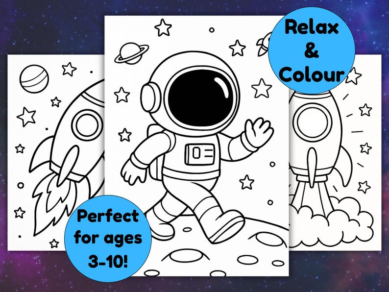 Space Adventure Colouring Pages | Kids Outer Space Activity (PDF ...