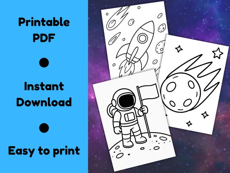 Space Adventure Colouring Pages | Kids Outer Space Activity (PDF ...