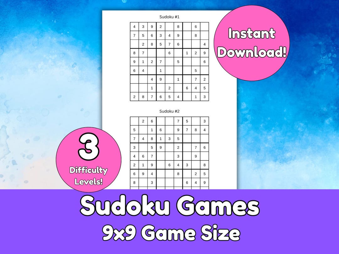 9x9 Sudoku Printable | Easy Medium Hard | 120 Puzzles With Solutions ...