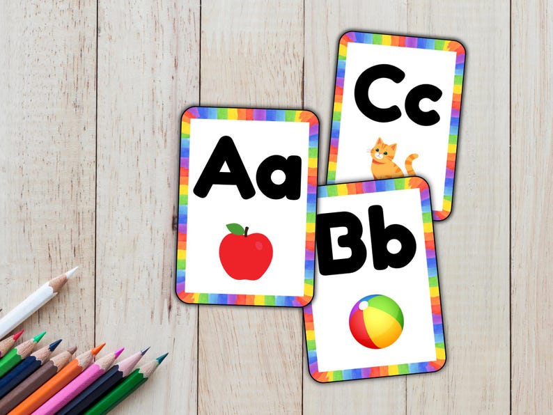 Alphabet Flashcards Bundle | ABC Printable Flash Cards & Letter Tracing ...