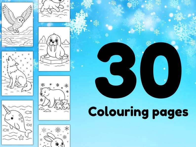 Arctic Animals Coloring Pages | 30 Winter Polar Designs (digital ...
