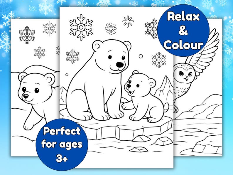 Arctic Animals Coloring Pages | 30 Winter Polar Designs (digital ...