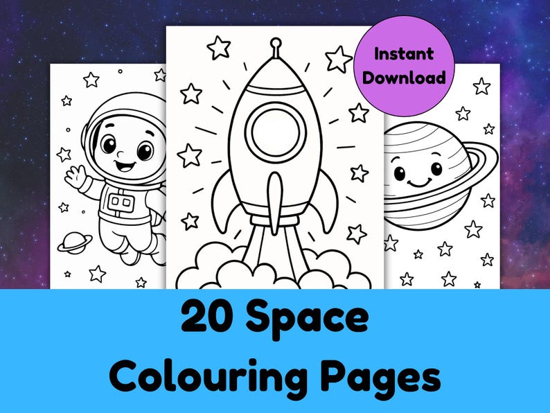 Space Adventure Colouring Pages | Kids Outer Space Activity (PDF ...