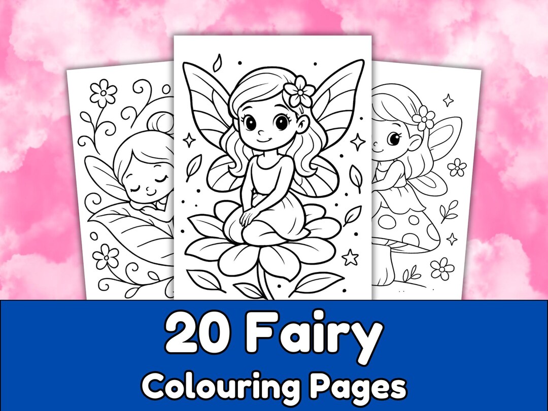 Fairy Coloring Pages for Kids | 20 Fantasy Coloring Sheets (digital ...