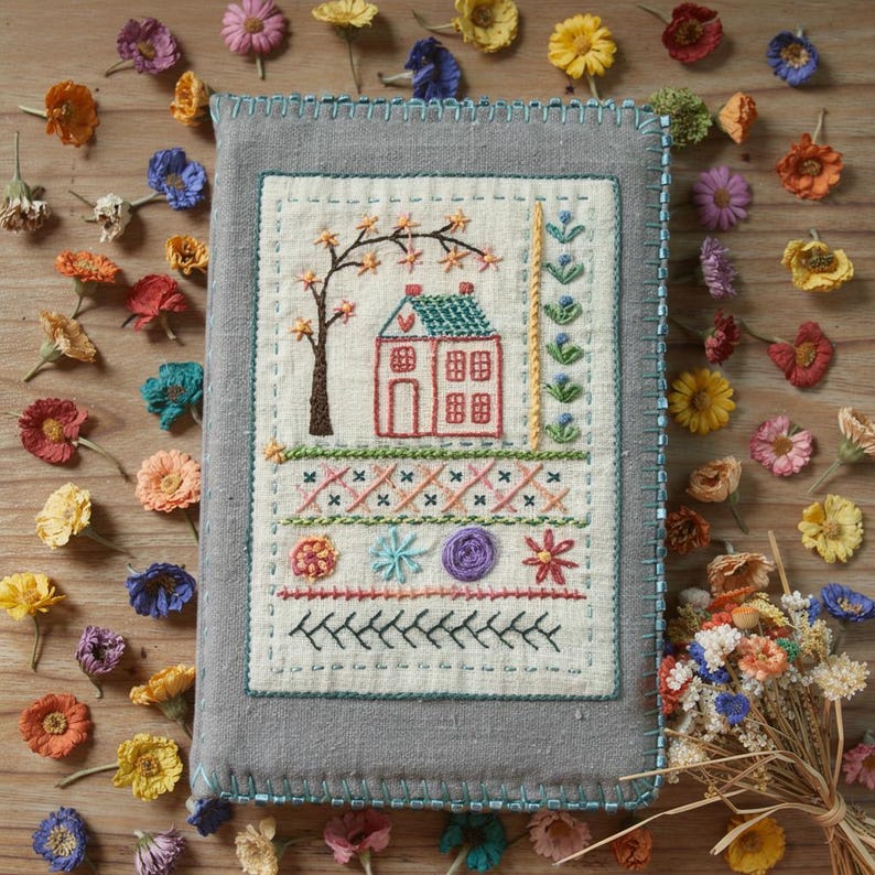 Embroidery Stitch Book With Cover Kit for Beginner - Etsy