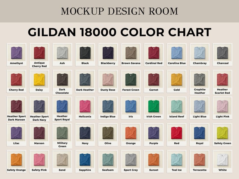 Gildan 18000 Mockup Bundle | 50 Colors | Cozy Autumn Street | Crewneck ...