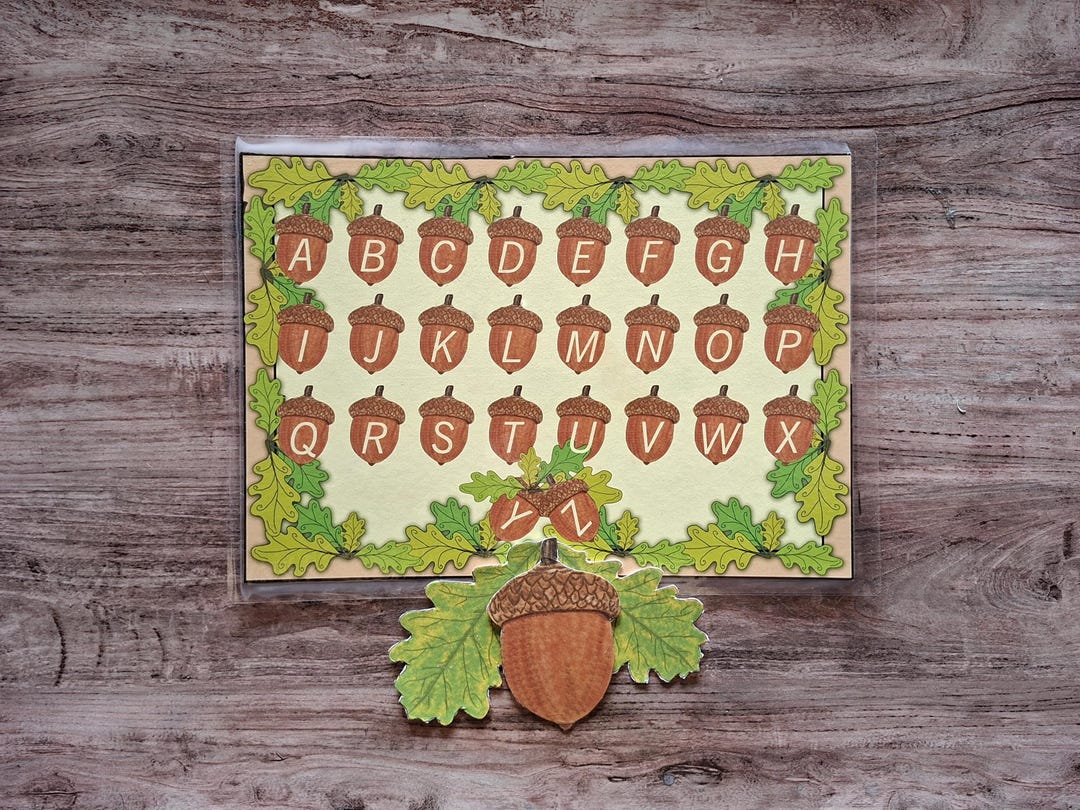 Uppercase Alphabet Poster, Woodland Acorn Abc, Printable A4 and Us ...