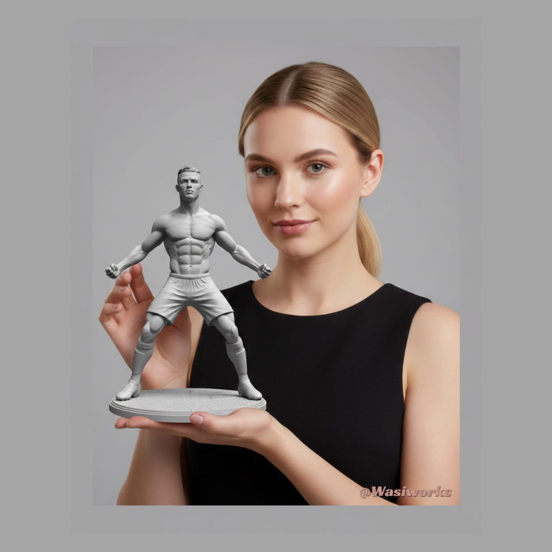 3 in 1 Cristiano Ronaldo 3D Model | STL File | Football Players Statue ...