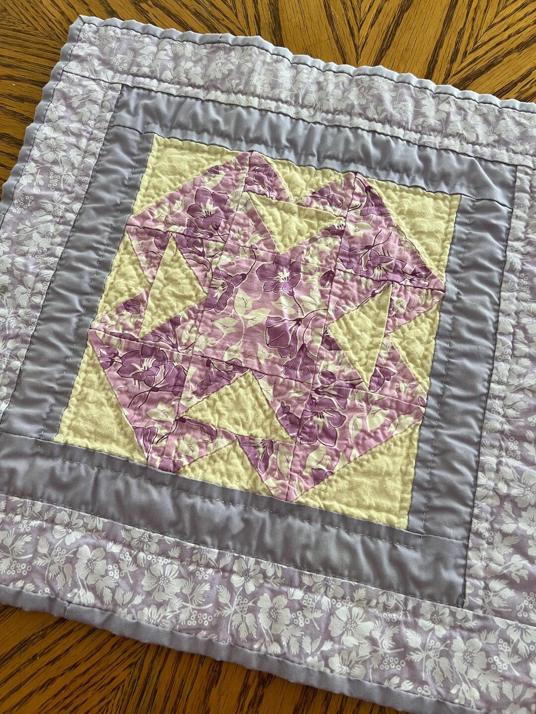 Light Purple Floral Antique Quilt Block - Etsy