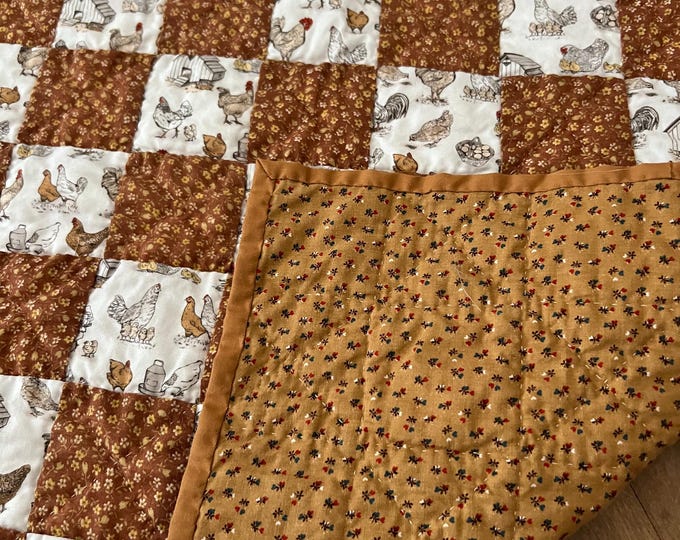 Small Chicken Checkerboard Quilt - Etsy