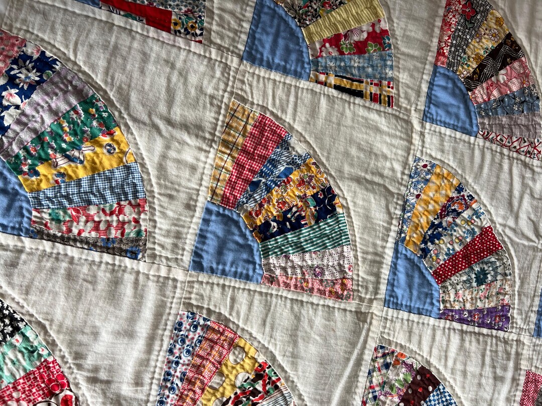 Antique Fan Blocks Small Quilt -12 - Etsy