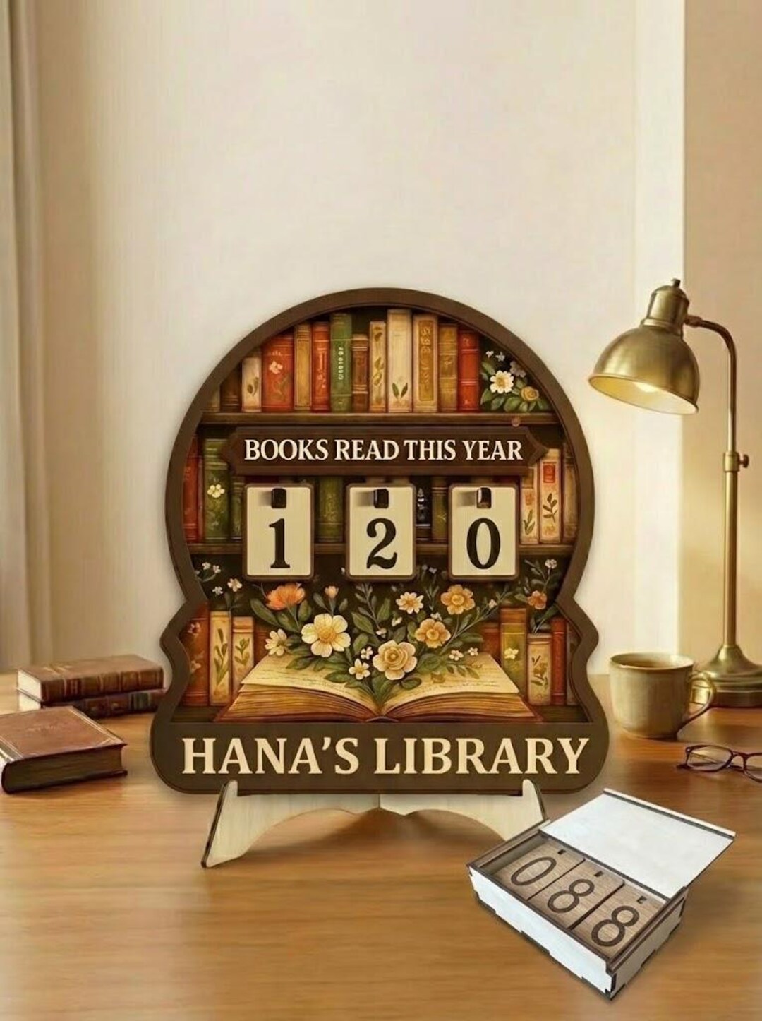 Custom Name Bookshelf Counter | Books Read This Year | Personalized ...