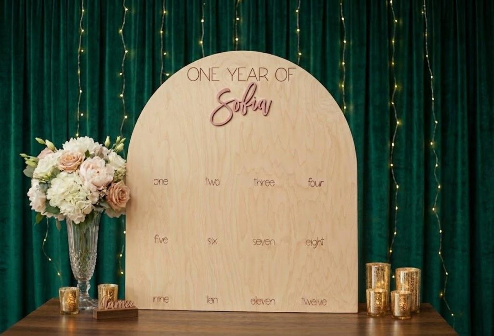 One Year of Baby Board | Personalized First Year Frame | Custom Wooden ...