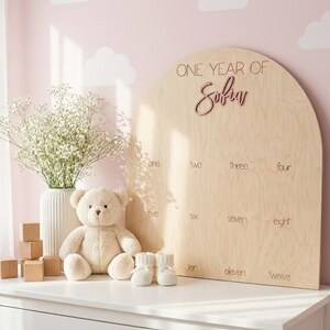 One Year of Baby Board | Personalized First Year Frame | Custom Wooden ...