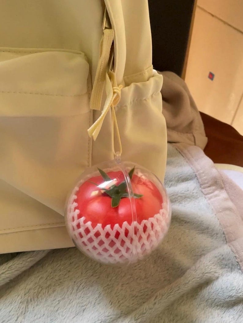 Handmade Tomato Keychain, Realistic Fruit Bag Charm - Etsy