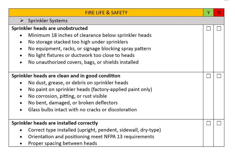 OSHA Compliant- Fire & Life Safety Inspection Checklist - Etsy